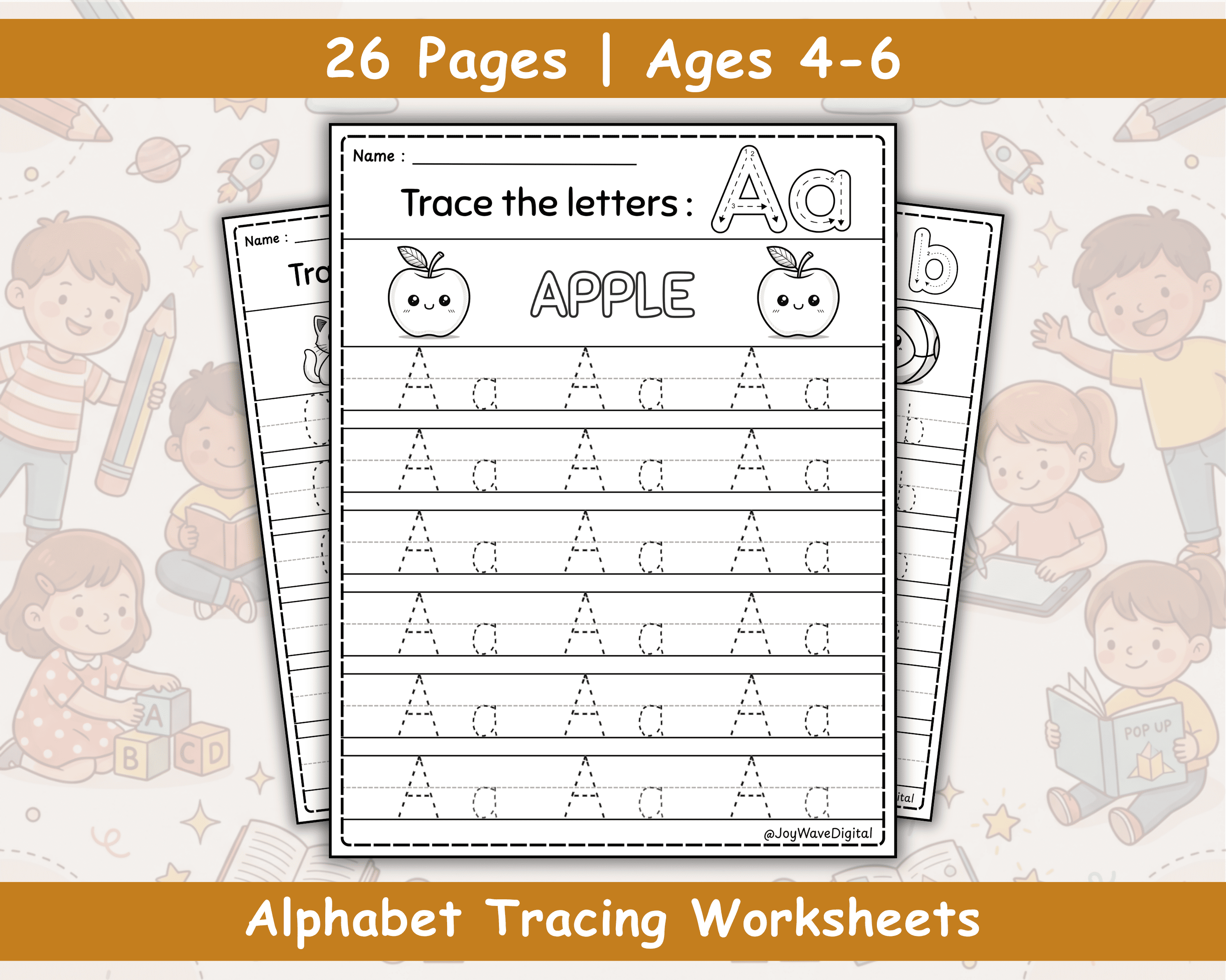26 Alphabet Tracing Worksheets | Letter Writing Practice | Preschool ...